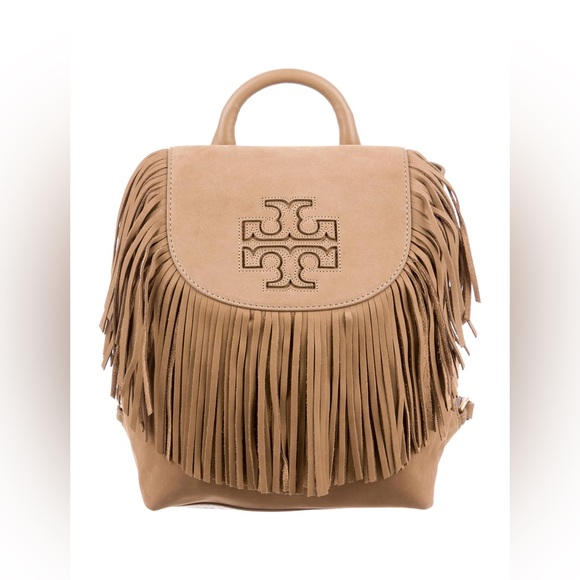 Tory Burch | Bags | Tory Burch Harper Fringe Mini Backpack In Tan ...